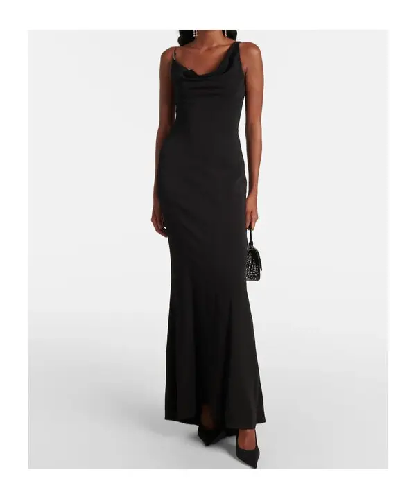 MUGLER Asymmetric Crepe Dress Skirt