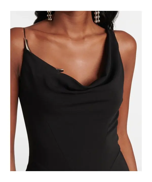 MUGLER Asymmetric Crepe Dress Skirt