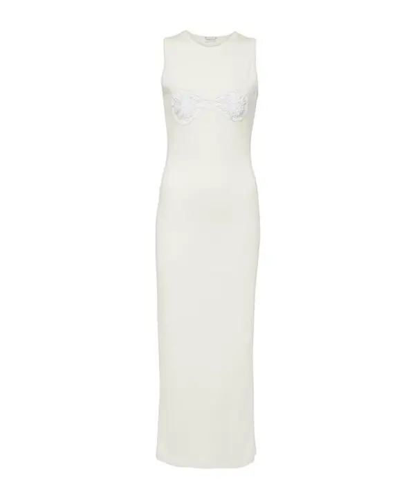 Magda Butrym Crochet-trimmed Cotton Midi Dress - White