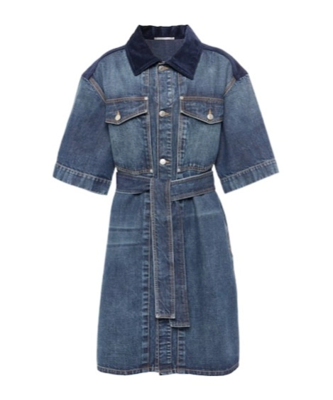 Stella McCartney Corduroy-trimmed Denim Minidress