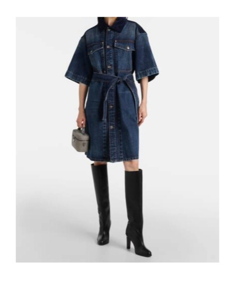 Stella McCartney Corduroy-trimmed Denim Minidress