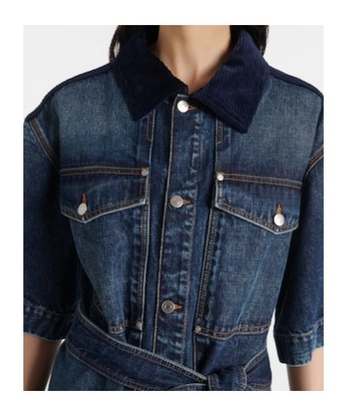 Stella McCartney Corduroy-trimmed Denim Minidress