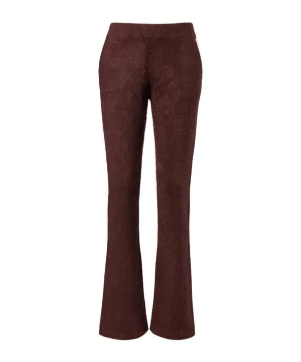 Dorothee Schumacher Fluffy Statement Wool And Cashmere-blend Flared Pants - Wine Red