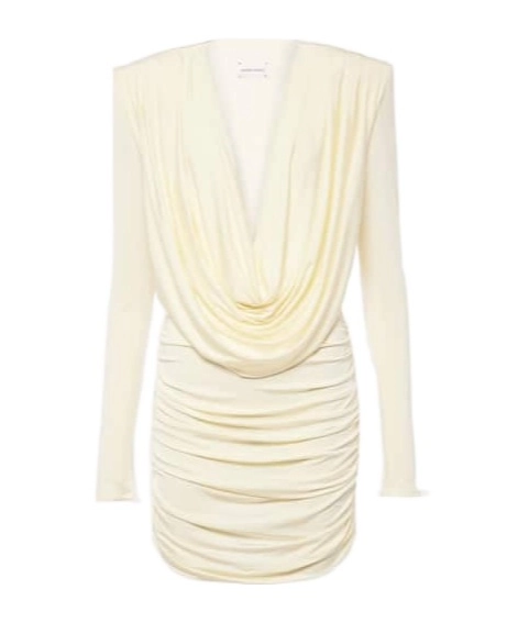 Magda Butrym Draped Jersey Minidress - White