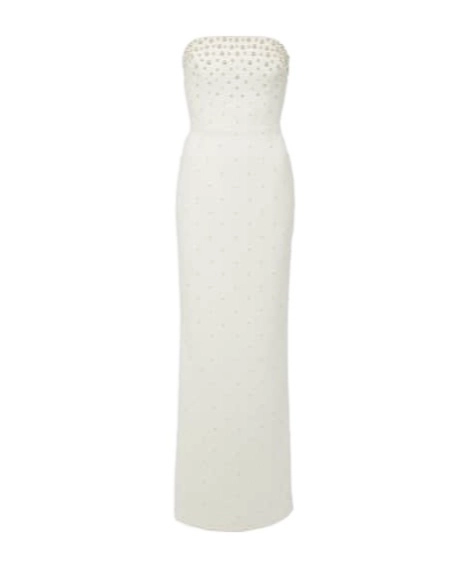 Rebecca Vallance Imitation Pearl Embellished Dress - White