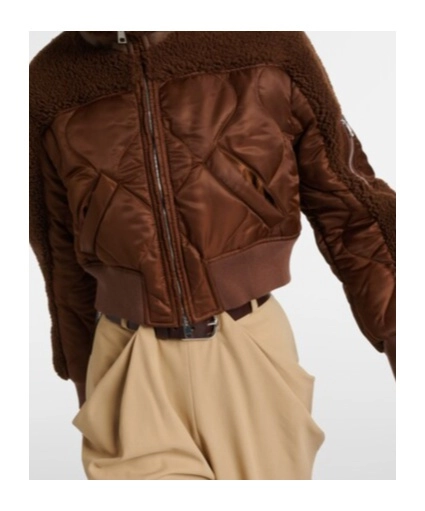 BLANCHA Quilted Shearling Bomber Jacket