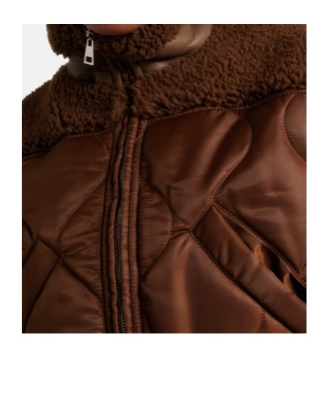 BLANCHA Quilted Shearling Bomber Jacket