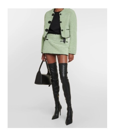 BLANCHA Leather-trimmed Shearling Jacket