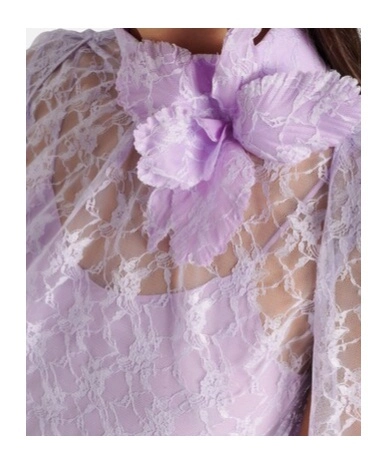 RODARTE Floral Lace Cape Midi Dress