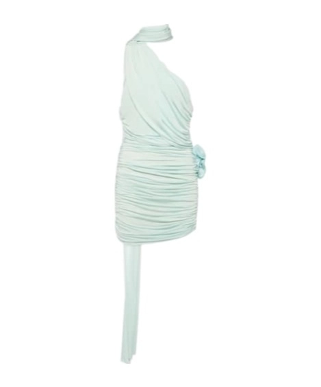 Magda Butrym Scarf-detail Ruched Jersey Minidress - White