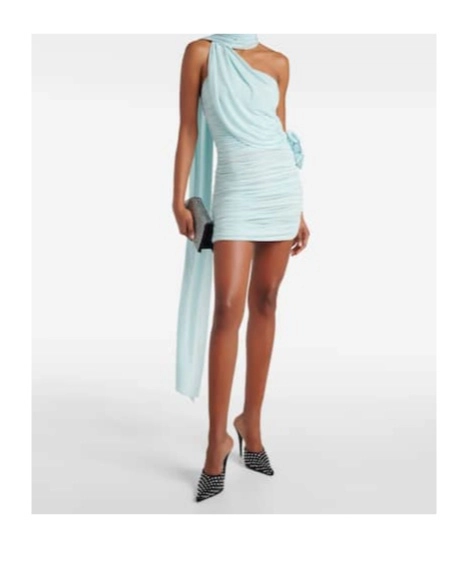 Magda Butrym Scarf Detail Ruched Jersey Minidress