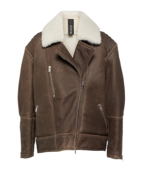 BLANCHA Shearling-trimmed Leather Jacket