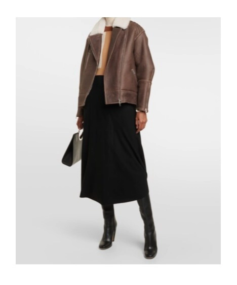 BLANCHA Shearling-trimmed Leather Jacket