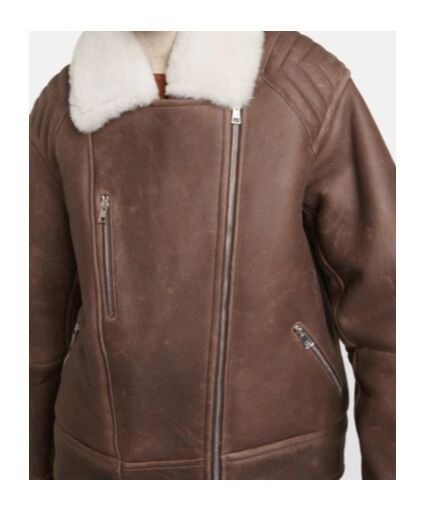 BLANCHA Shearling-trimmed Leather Jacket