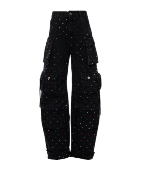 Attico Fern Studded High-rise Cargo Jeans
