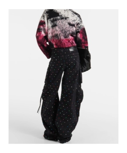 Attico Fern Studded High-rise Cargo Jeans