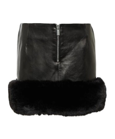 Magda Butrym Faux Fur-trimmed Leather Mini Skirt - Black