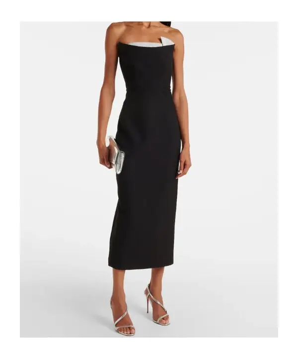 Roland Mouret Embellished Bustier Midi Dress