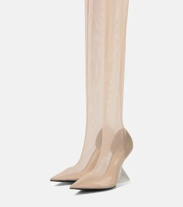 Attico Cheopissima Mesh Over-the-knee Boots