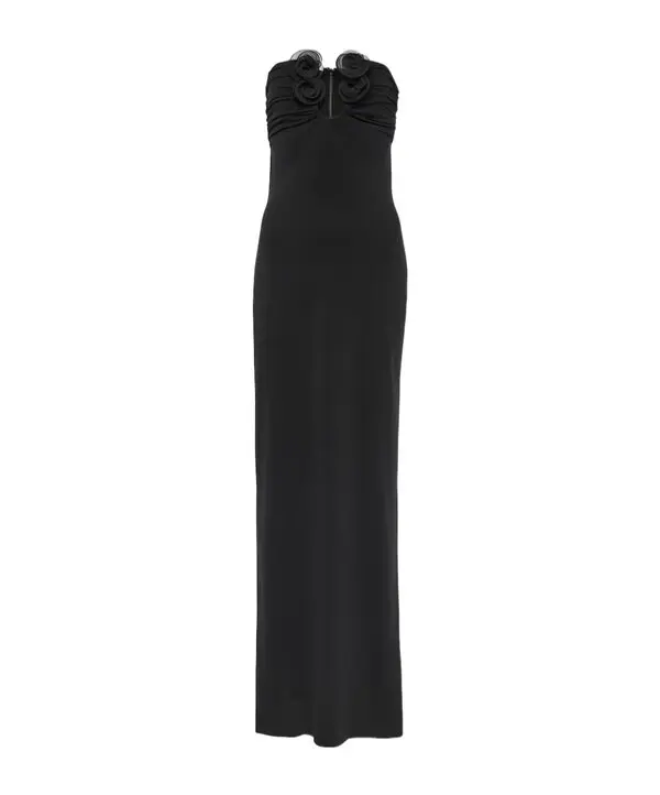 Magda Butrym Floral-appliqué Gown - Black