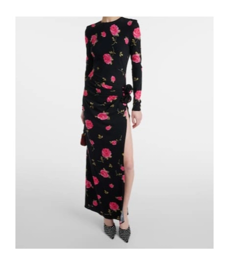 Magda Butrym Floral-appliqué Gathered Maxi Dress
