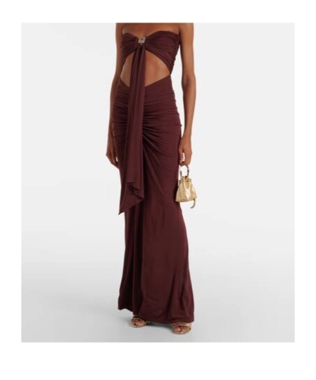 Christopher Esber Strapless Ruffled Maxi Dress