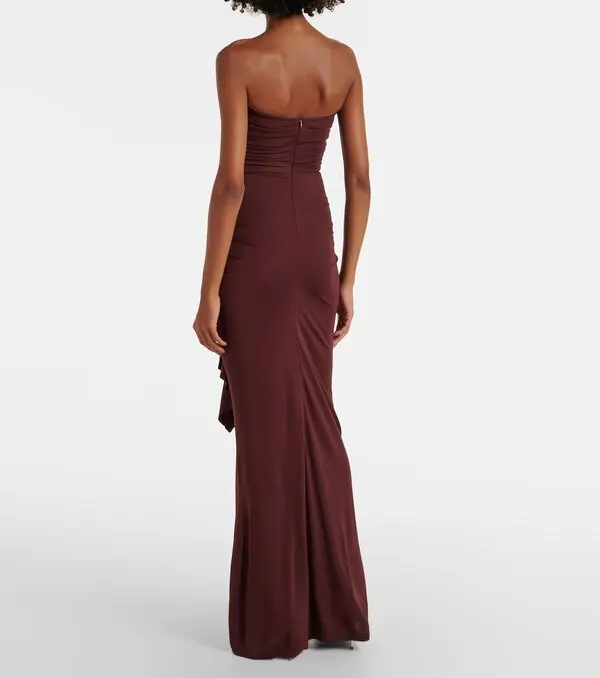 Christopher Esber Strapless Ruffled Maxi Dress
