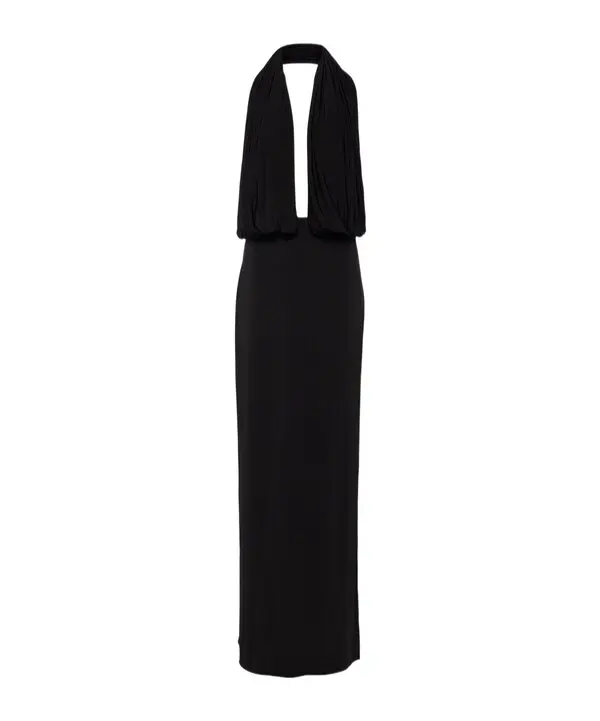 Magda Butrym Draped Halterneck Jersey Gown