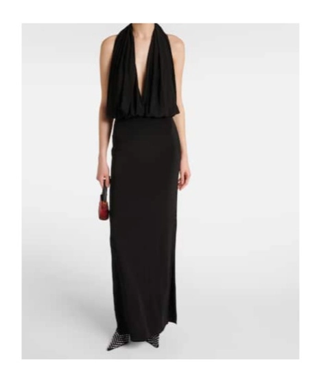 Magda Butrym Draped Halterneck Jersey Gown