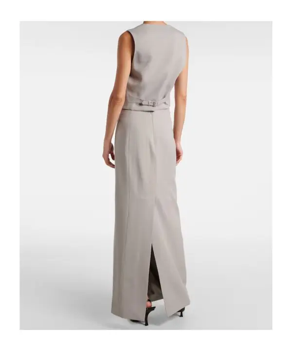 Wardrobe.NYC Straight High Waist Skirt With Back Slit Detail
