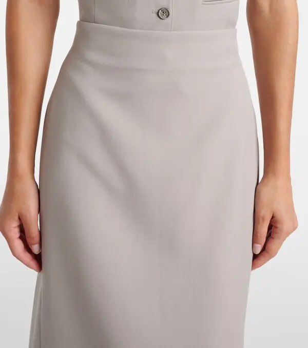 Wardrobe.NYC Straight High Waist Skirt With Back Slit Detail