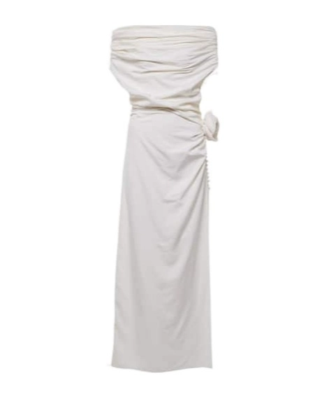 Magda Butrym Draped Panel Pendant Dress - White