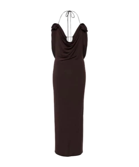 Magda Butrym Floral-appliqué Draped Midi Dress