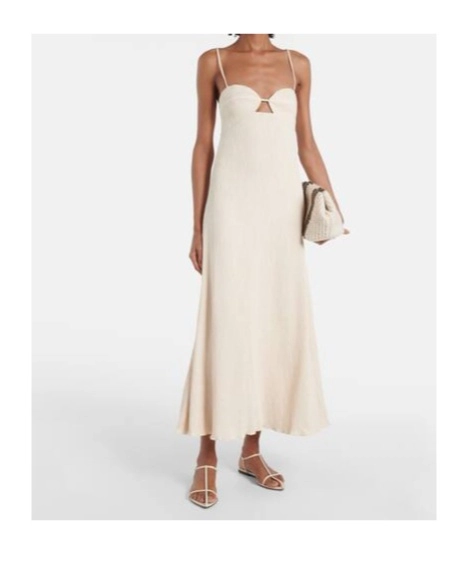 Johanna Ortiz Cutout Maxi Dress With Thin Straps And Open Back - White