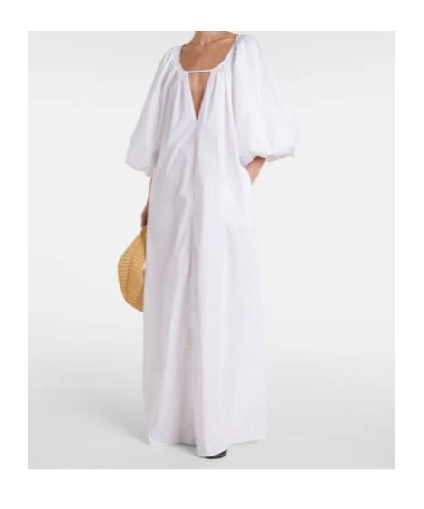 ADRIANA DEGREAS Puff Sleeve Maxi Dress