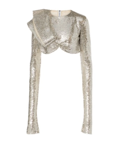 Maticevski Sequined Crop Top - Nude