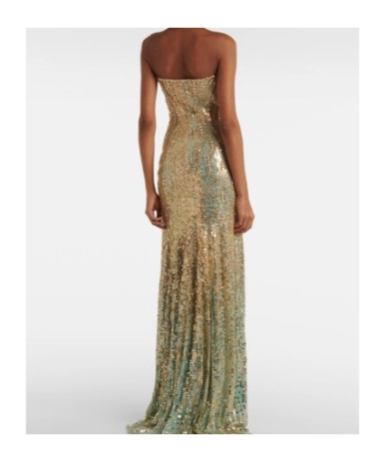 Jenny Packham Sarai Sequined Strapless Gown