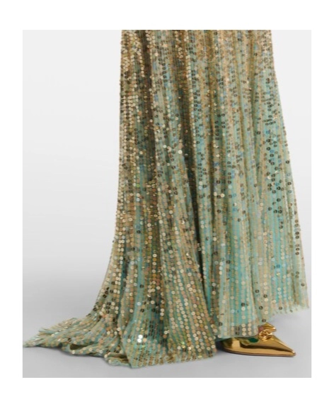 Jenny Packham Sarai Sequined Strapless Gown
