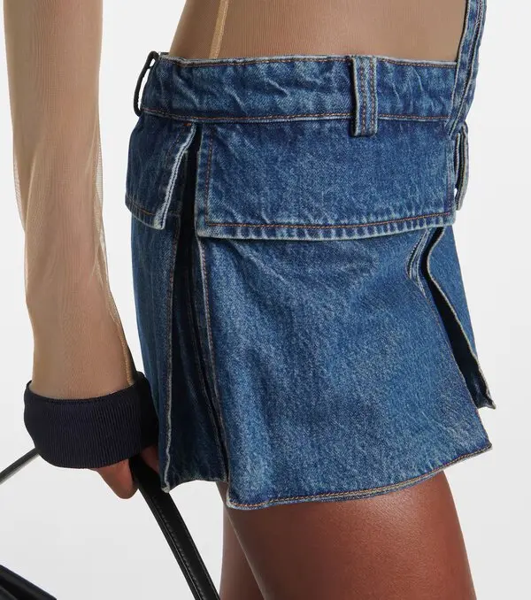 Coperni Sheer And Denim Mini Dress