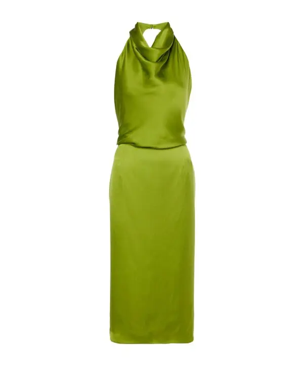 Magda Butrym Halterneck Silk Satin Midi Dress