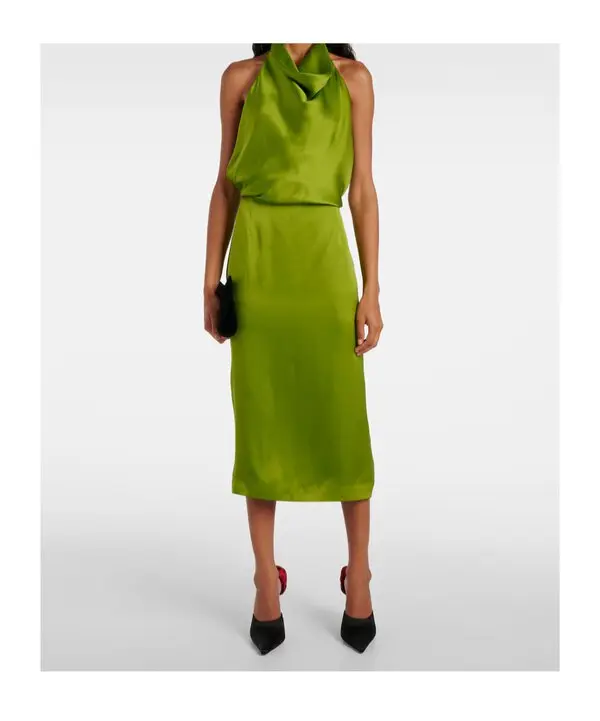 Magda Butrym Halterneck Silk Satin Midi Dress