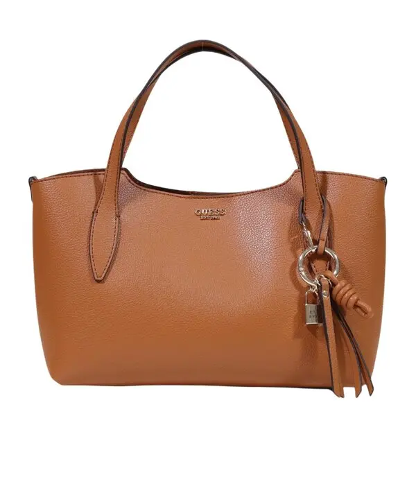 Guess Letter Logo Shoulder Bag - Brown
