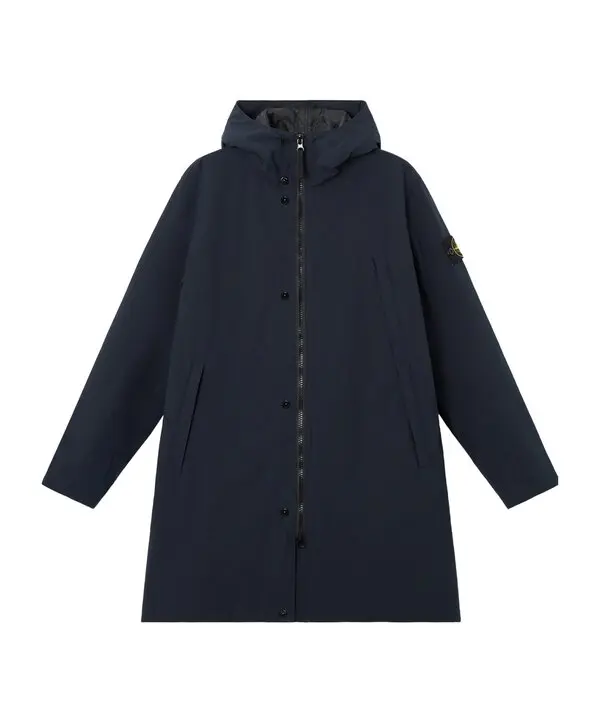 Stone Island Windproof And Waterproof Padded Parka Coat - Navy Blue
