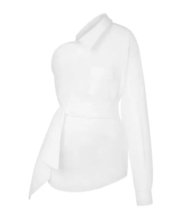 Moschino One-shoulder Stretch Poplin Shirt
