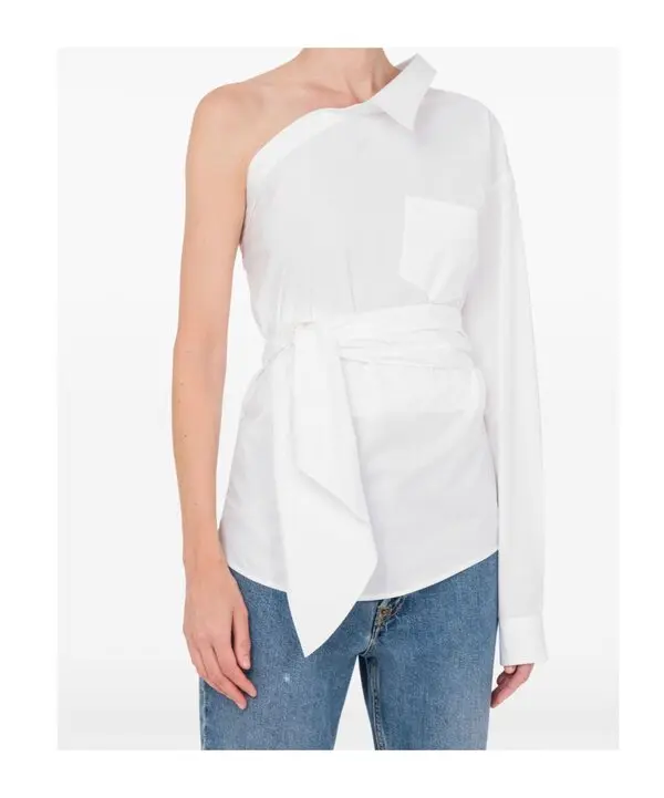 Moschino One-shoulder Stretch Poplin Shirt