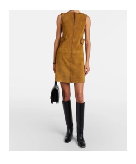 Dorothee Schumacher Suede Minidress With Neck Slit