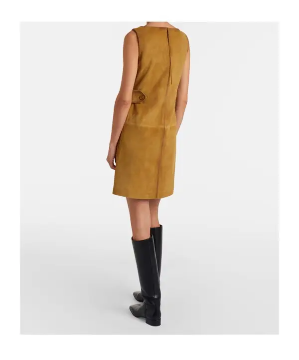 Dorothee Schumacher Suede Minidress With Neck Slit