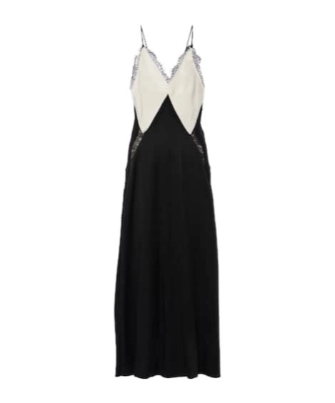 Victoria Beckham Lace-trimmed Crêpe Satin Slip Dress - Black