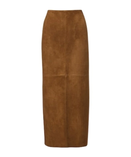 Nour Hammour Selly Suede Midi Skirt