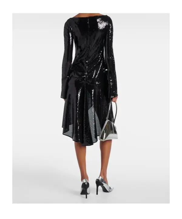COURREGES Ellipse Sequined Cutout Midi Dress
